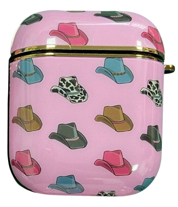 Pink Cowboy Hat Airpod Case - Front Porch Wholesale